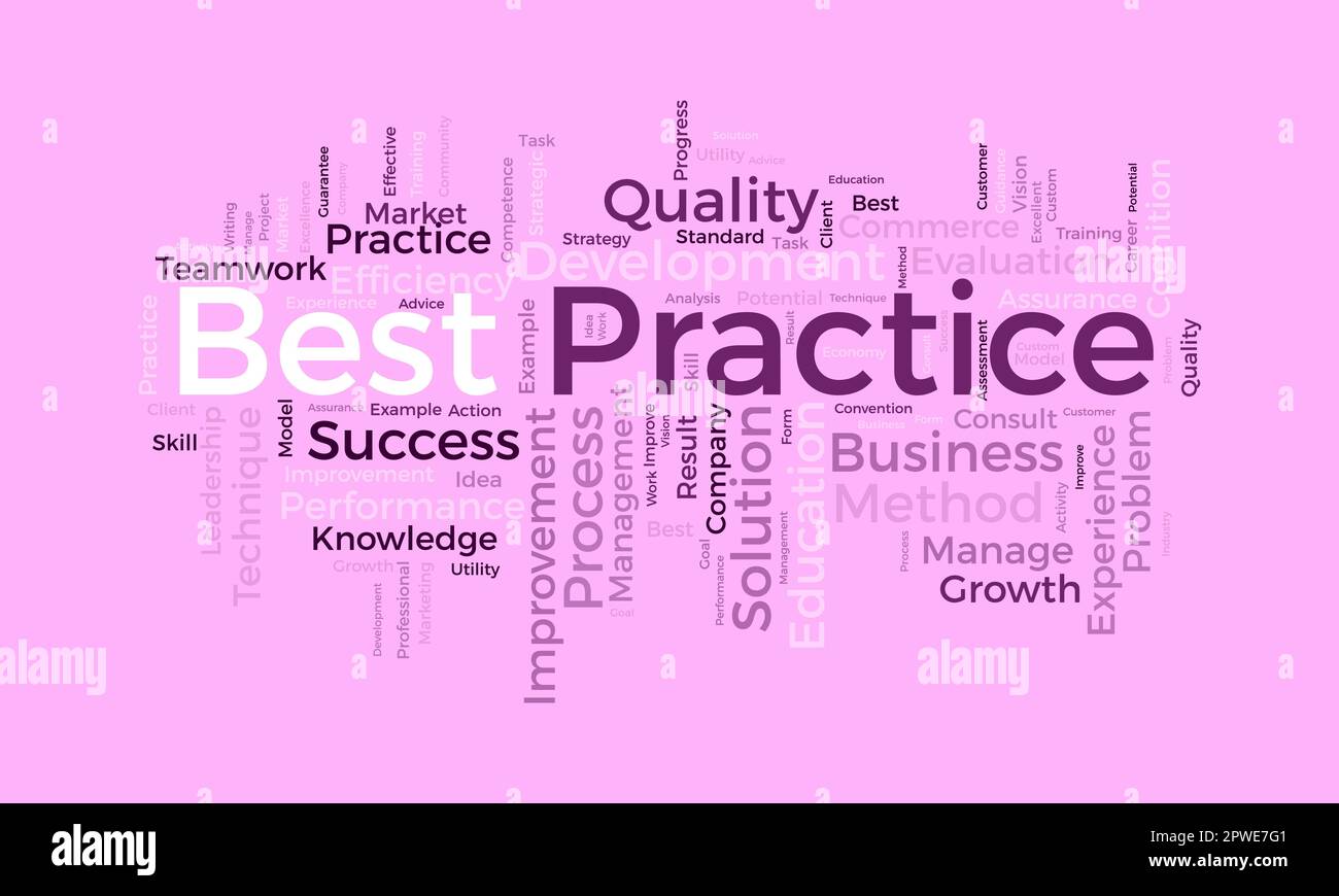 Word cloud background concept for Best Practice. Quality improvement ...