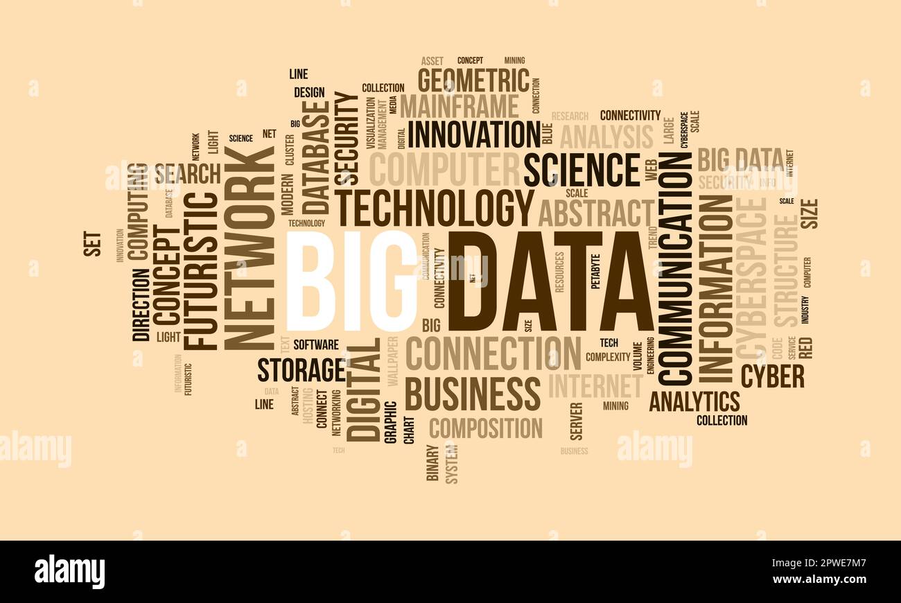 Word cloud background concept for Big data. Internet technology network ...