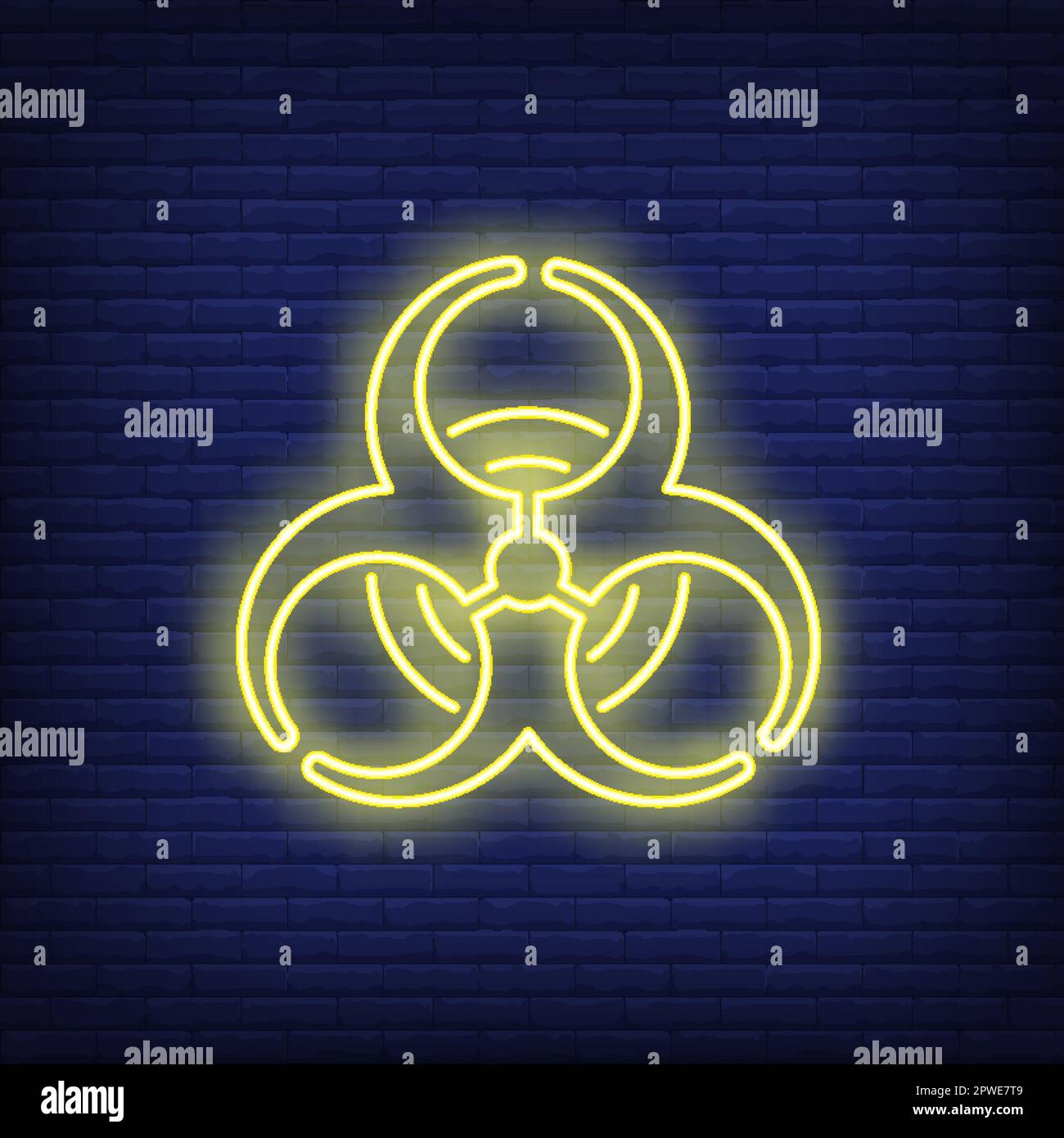Bio hazard neon sign on brick wall background Stock Vector Image & Art ...
