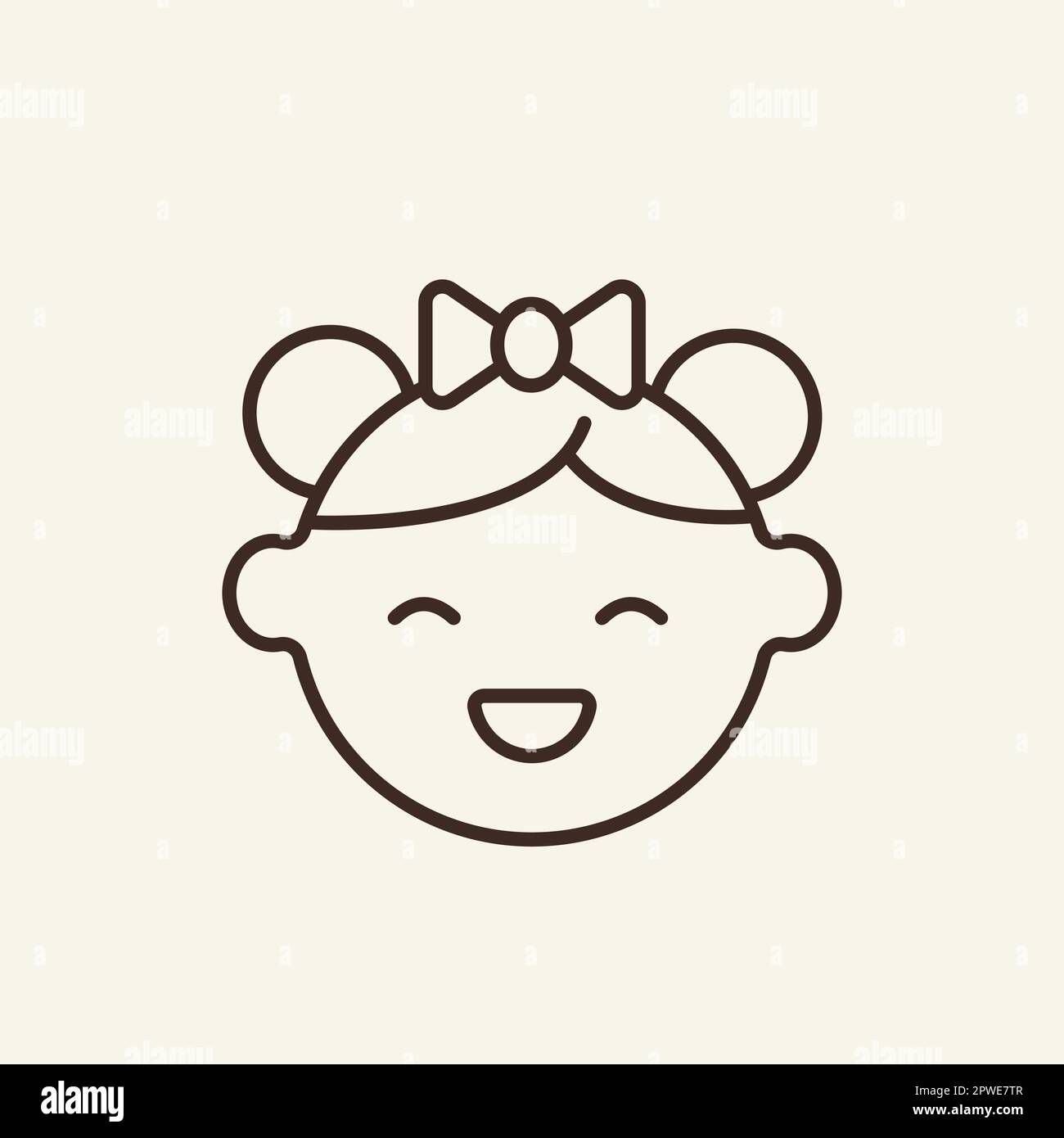 Little girl line icon Stock Vector Image & Art - Alamy