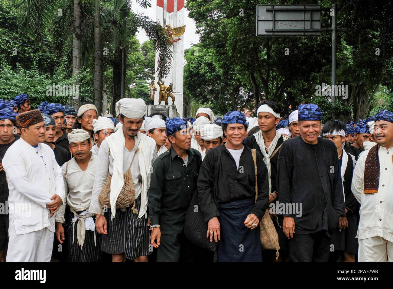 Serang, Indonesia. 29th Apr, 2023. Baduy people participate in a series ...
