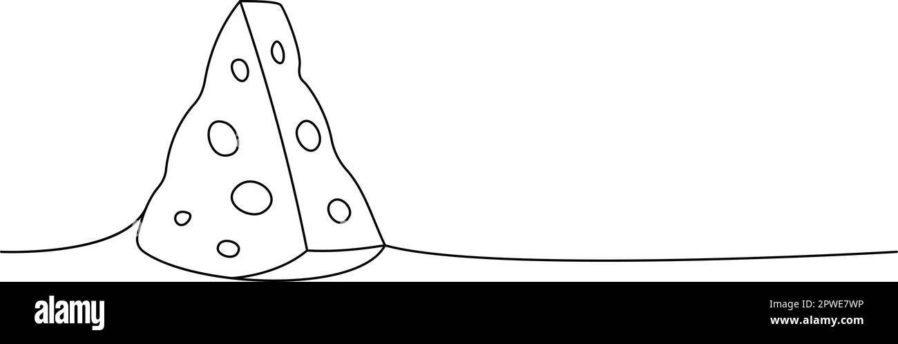 Cheese one line continuous drawing. Cheese products continuous one line ...