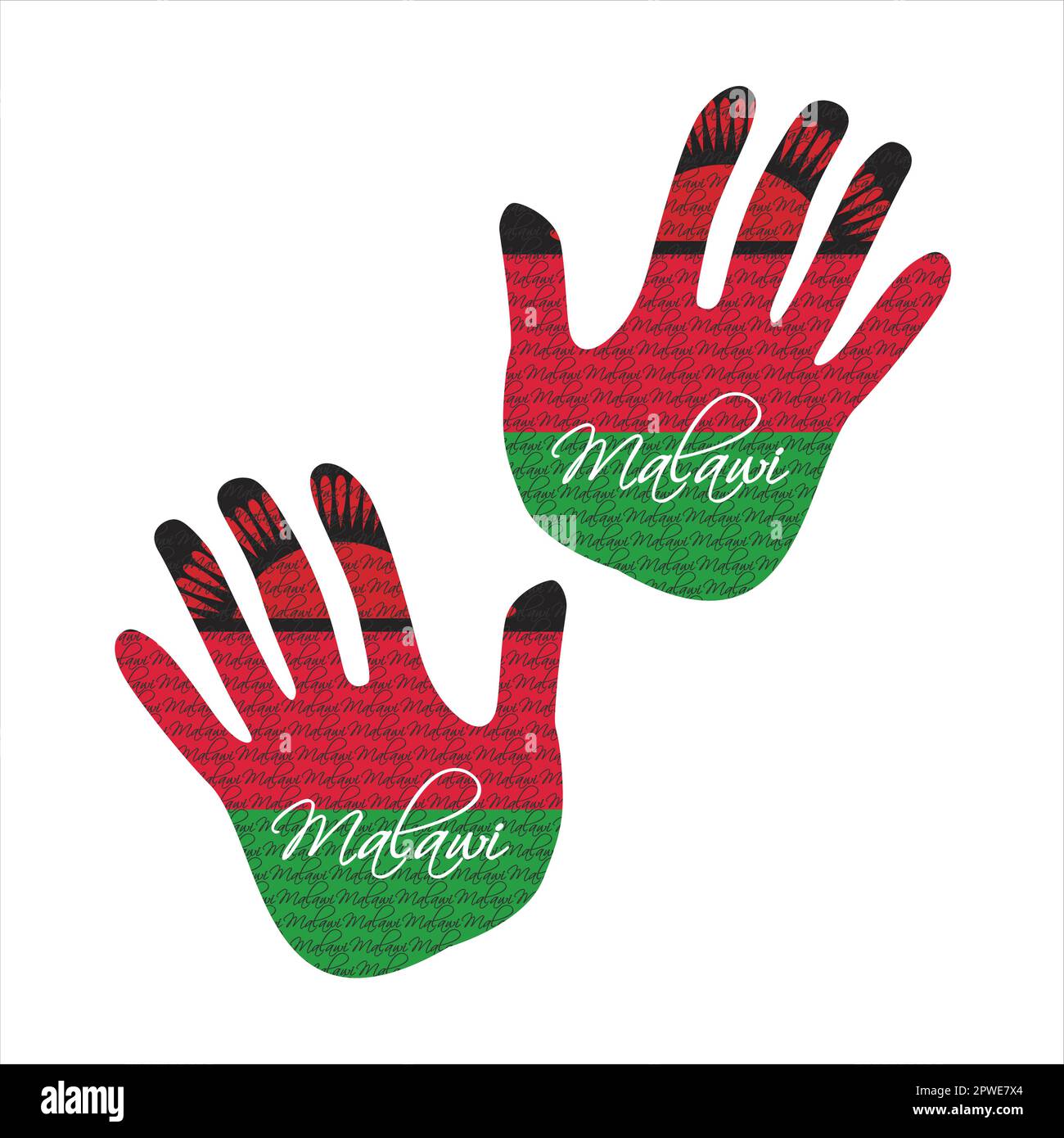 Hand drawn vector illustration with malawi flag pattern great for ...
