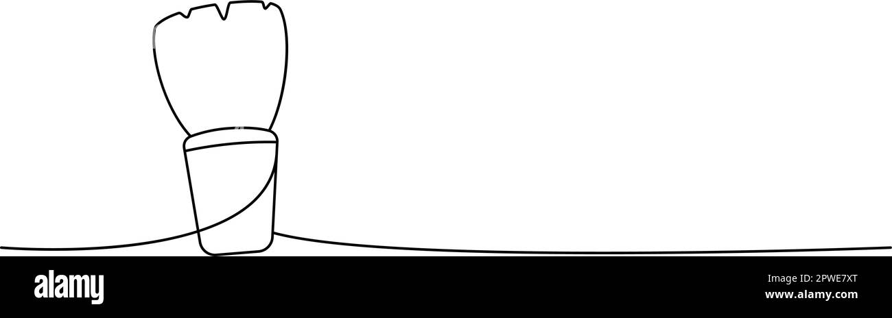 Shaving brush one line continuous drawing. Barber shop and hairdresser ...