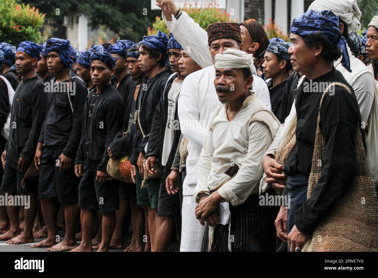 Serang, Indonesia. 29th Apr, 2023. Baduy people participate in a series ...