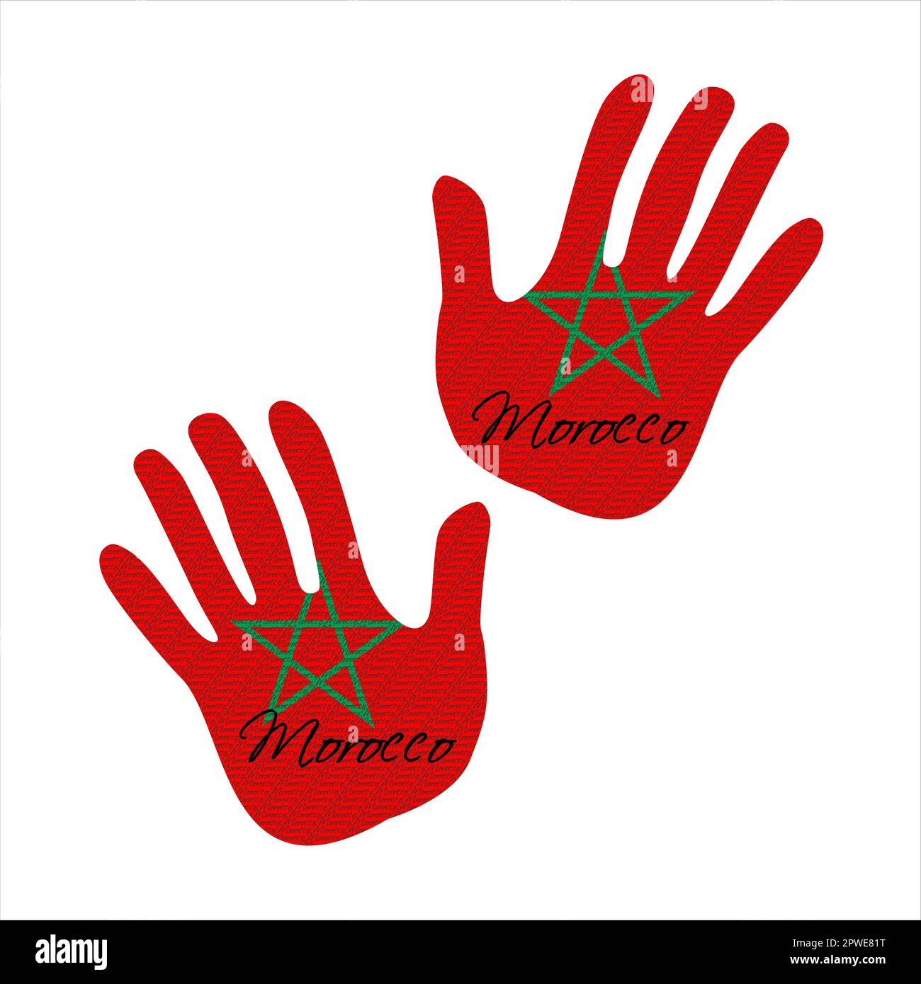 morocco flag hand vector great for poster, magazine and clothes design ...