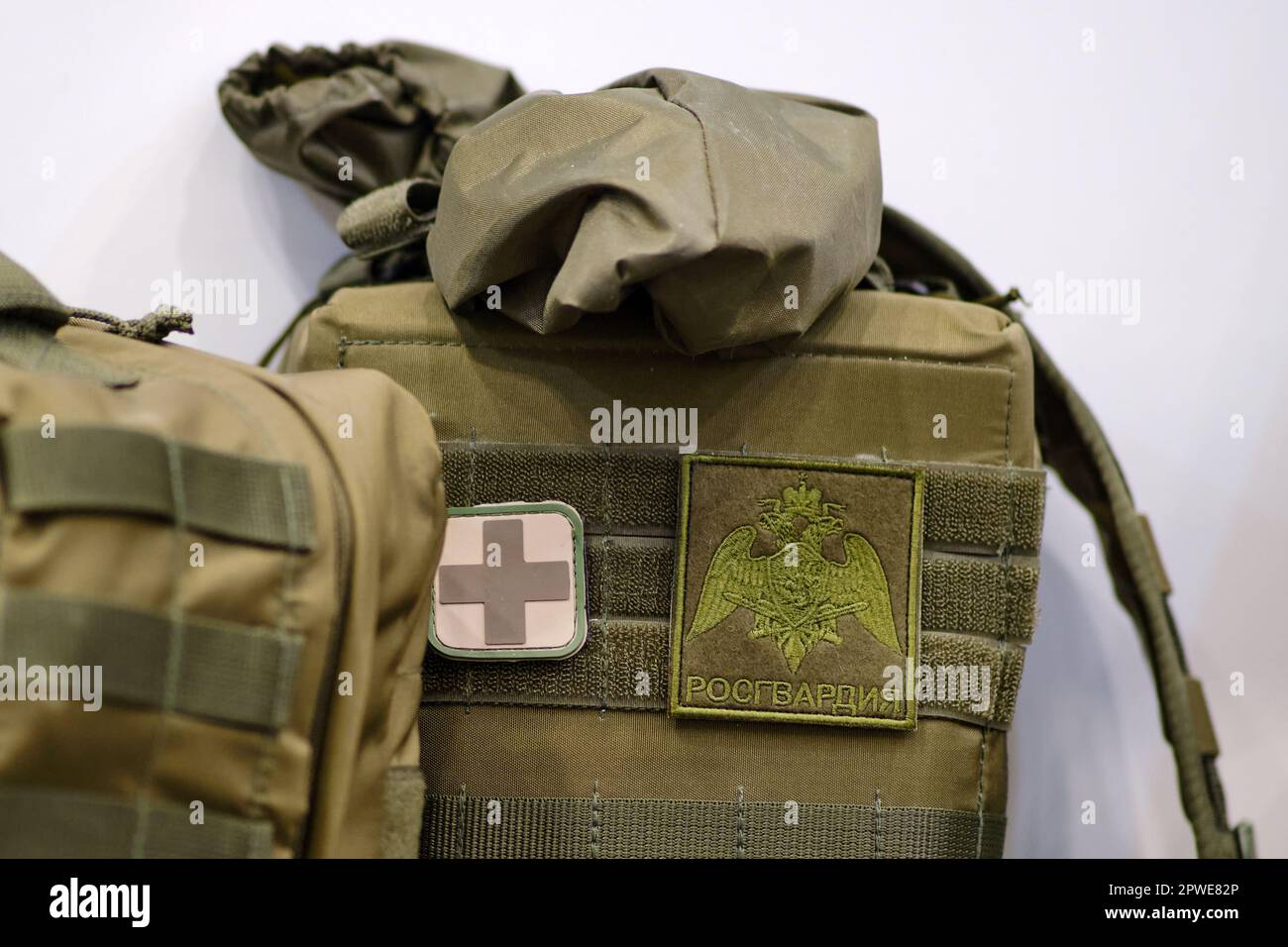 Bags Rosgvardiya for medical items and red cross. Army pouches and a ...
