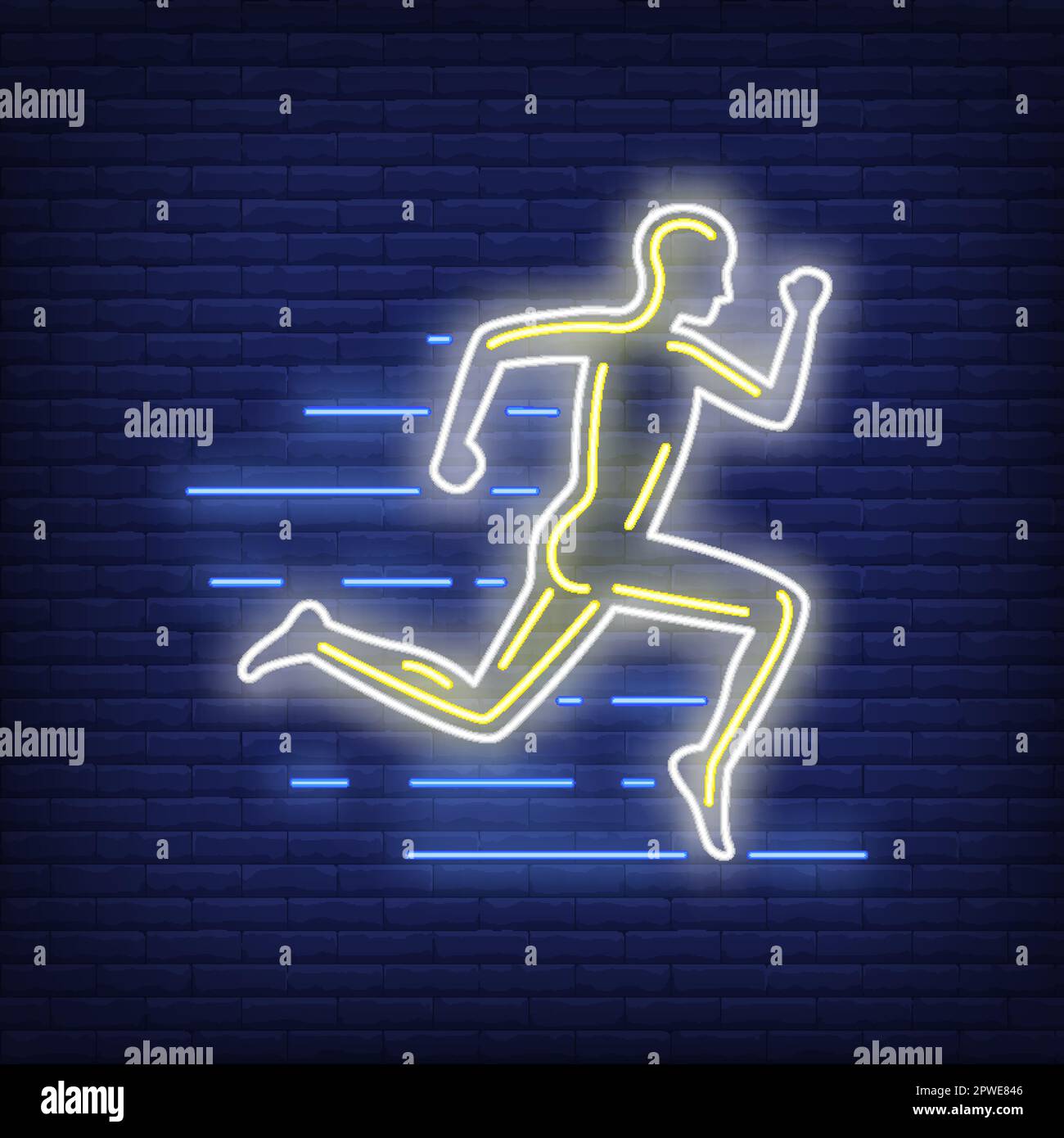 Running man neon sign Stock Vector Image & Art - Alamy