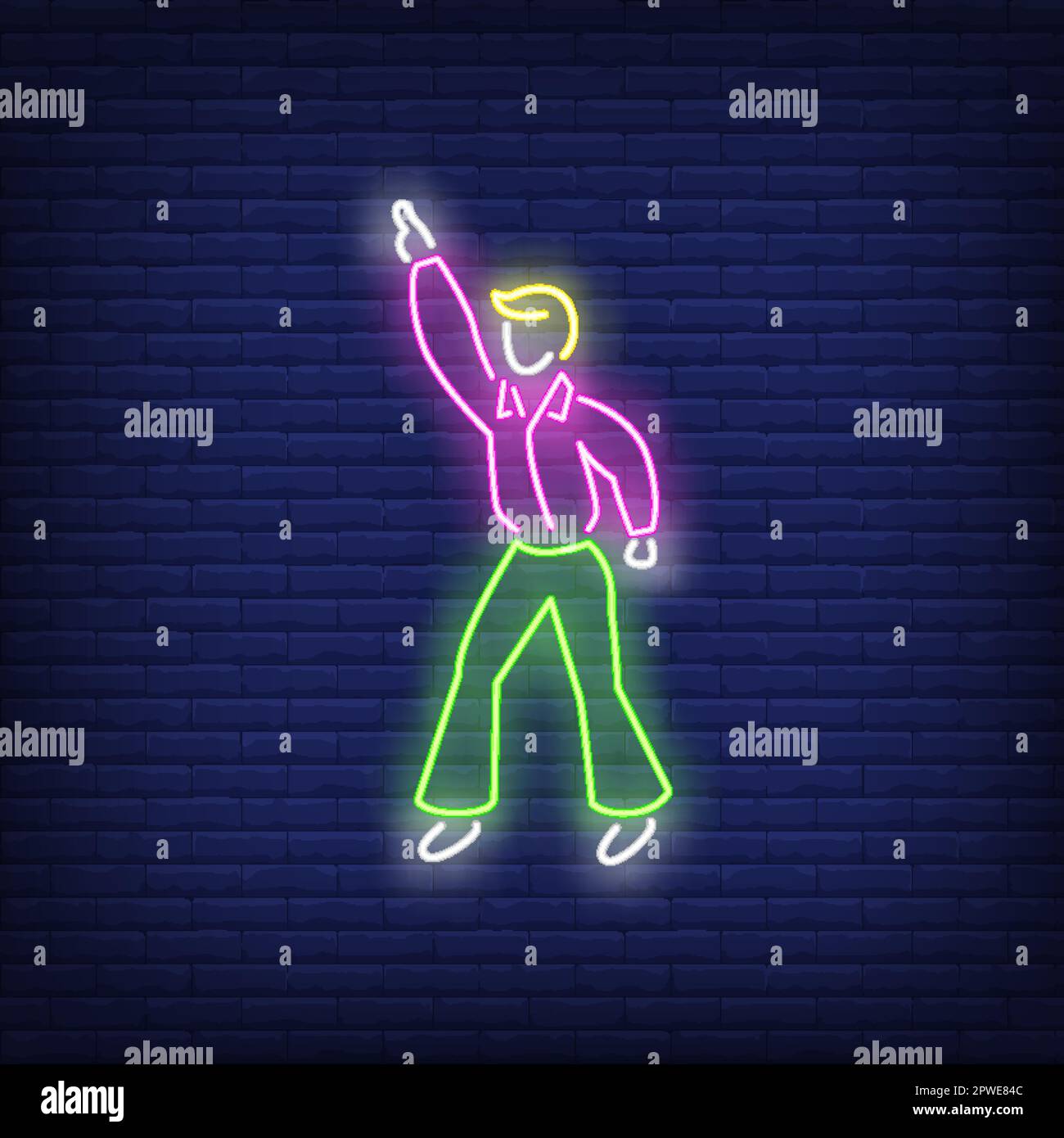 Retro Dancer Neon Sign Stock Vector Image And Art Alamy