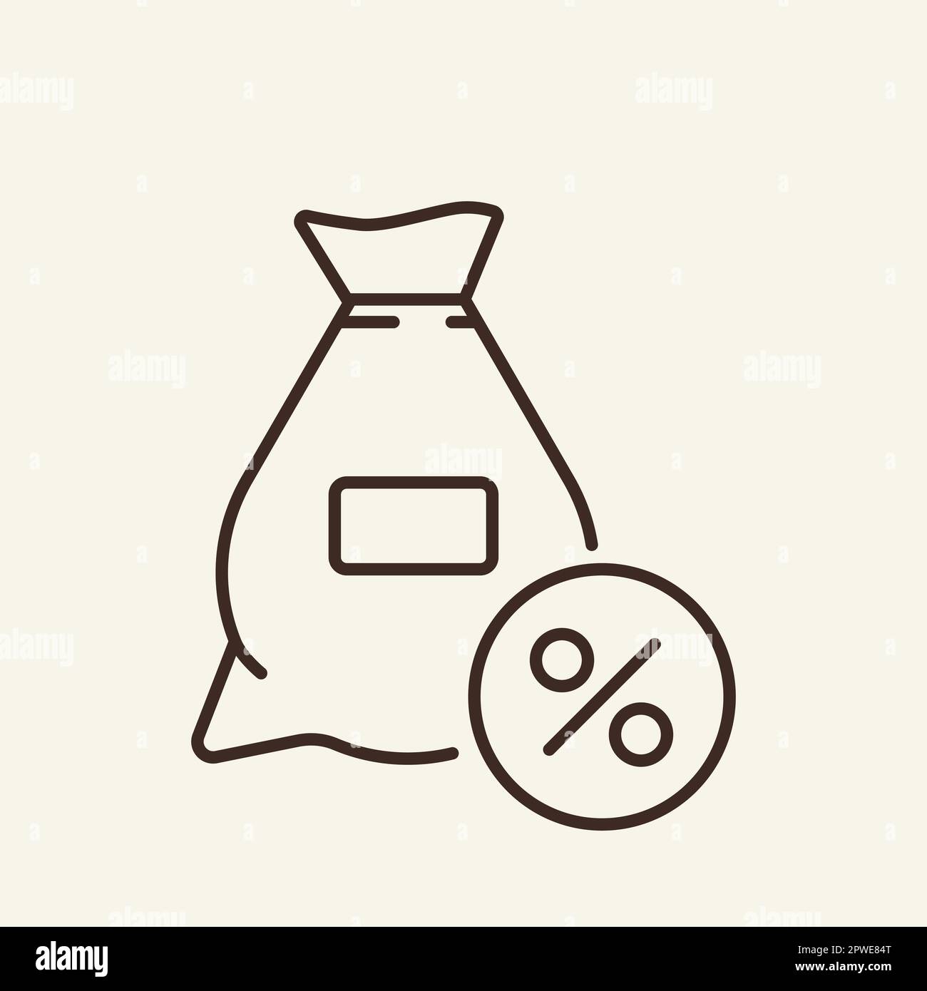 Black line money percent icon hi-res stock photography and images - Alamy