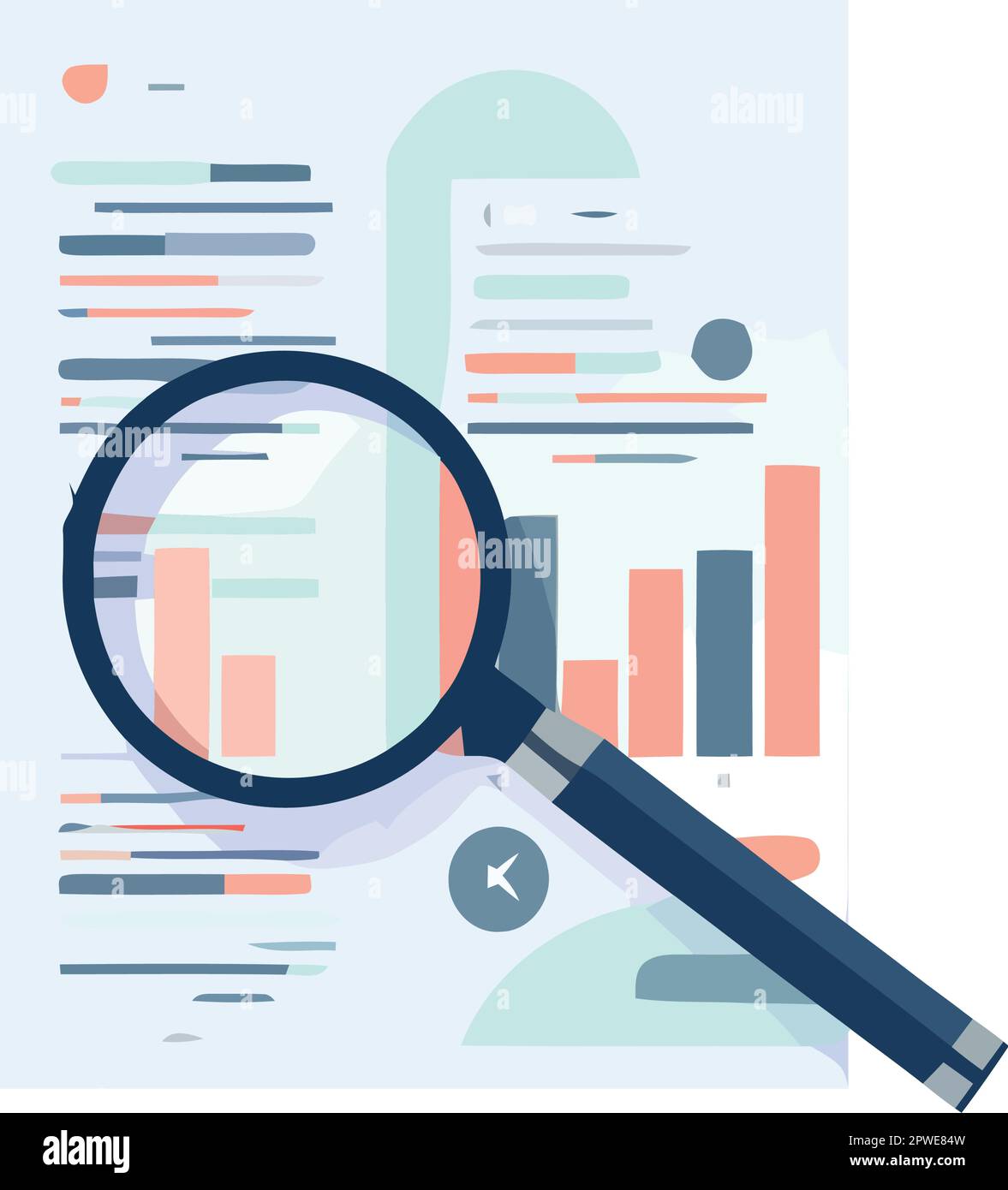 analyzing data with magnifying glass symbol Stock Vector Image & Art ...