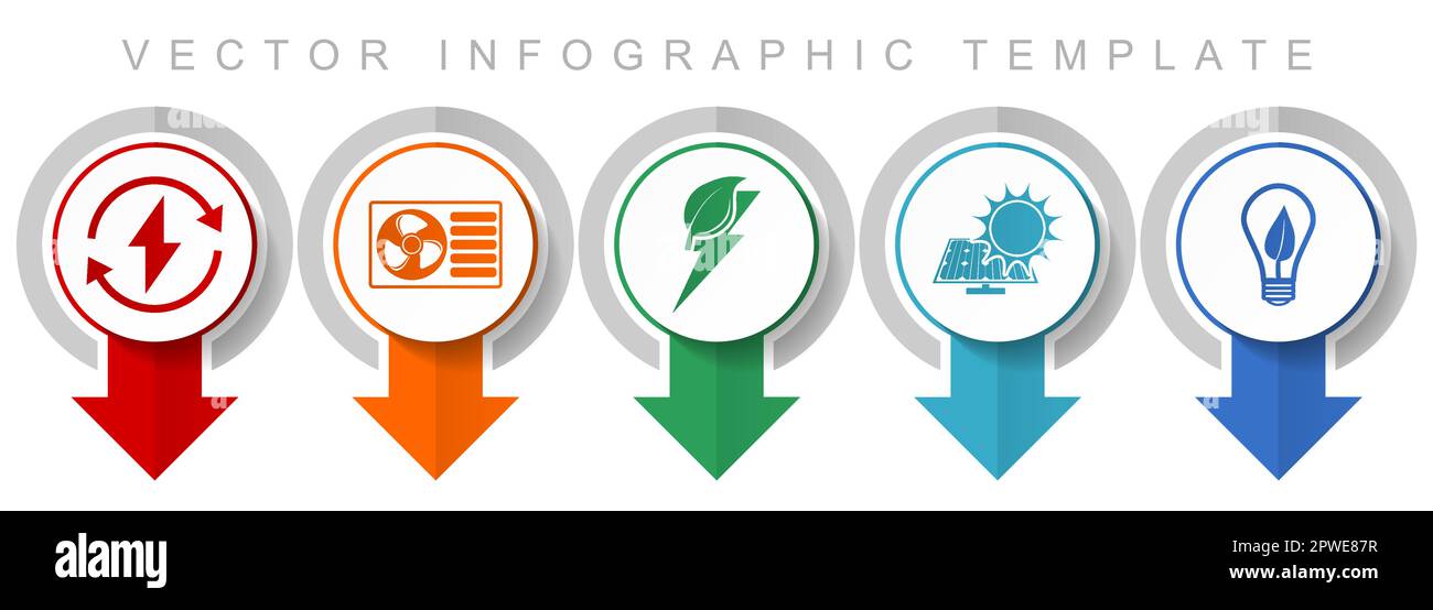 Renewable energy icon set, miscellaneous pointer icons such as heat ...