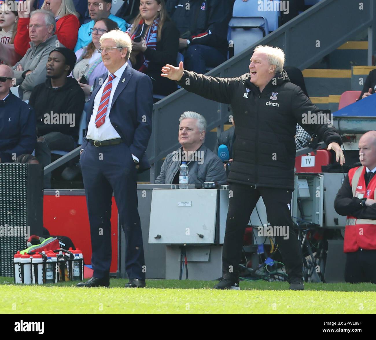 L-R Crystal Palace manager Roy Hodgson and First team coach Ray ...