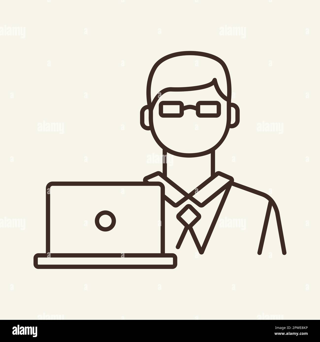 Silhouette Programmer Working Laptop Coding Stock Vector Images Alamy 4158