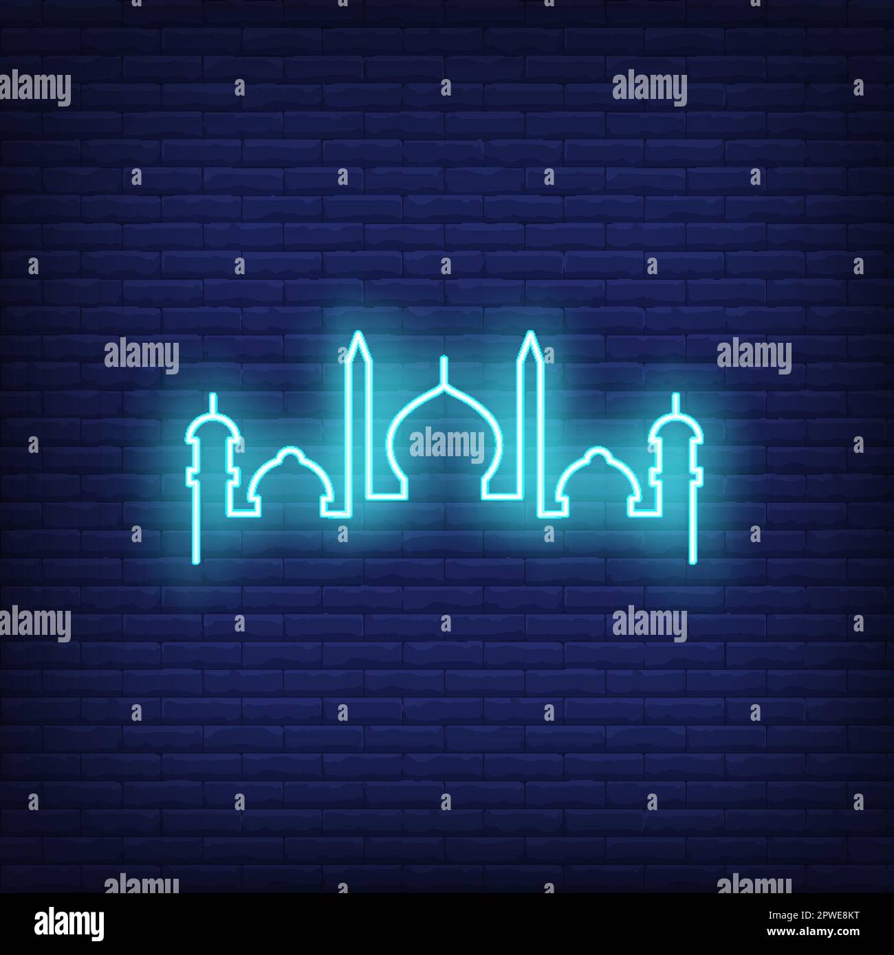 Islamic mosque silhouette neon sign Stock Vector Image & Art - Alamy