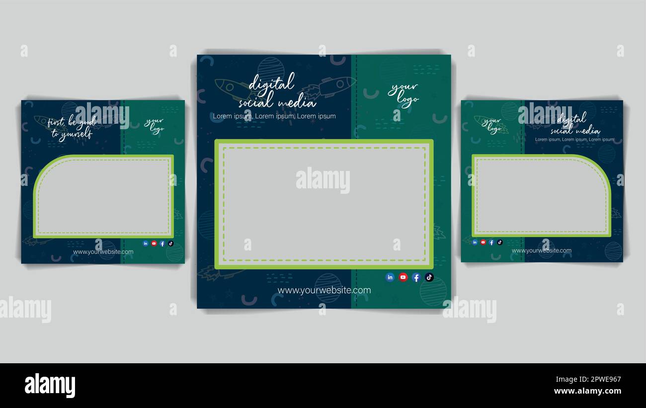 Triple Instagram Post Template Stock Vector Image & Art - Alamy