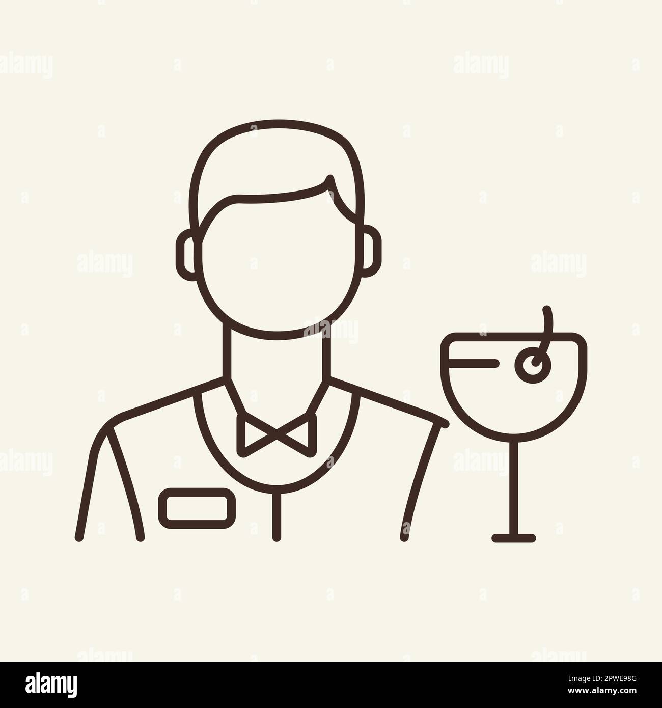 Bartender barman silhouette Stock Vector Images - Alamy