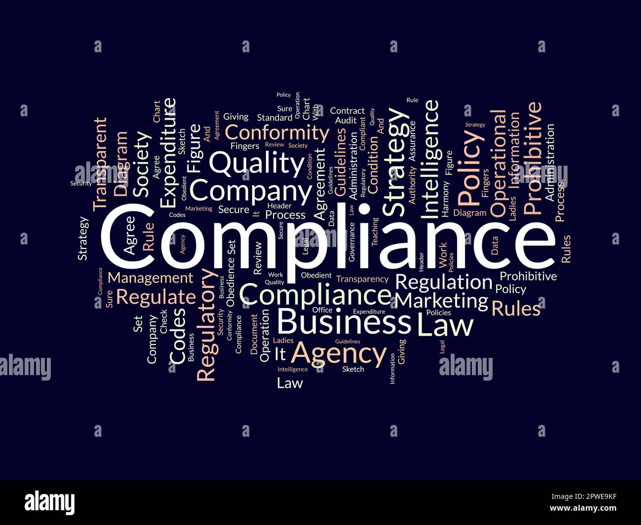 Word cloud background concept for Compliance. Business agency policy ...
