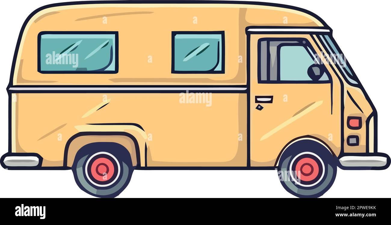 Yellow bus driving on adventure filled journey Stock Vector Image & Art ...