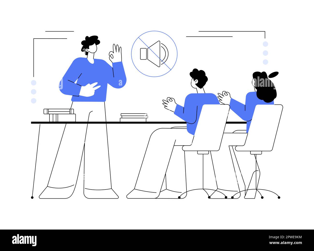 Sign language classes abstract concept vector illustration Stock Vector ...