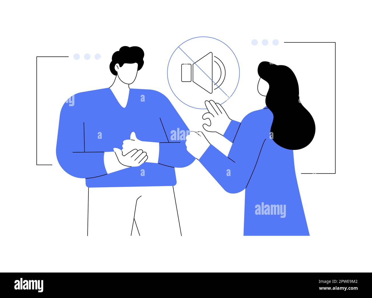 Sign language conversation abstract concept vector illustration Stock ...