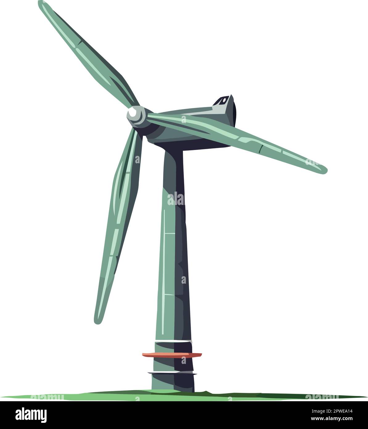 Wind turbine propeller turning, generating sustainable electricity ...