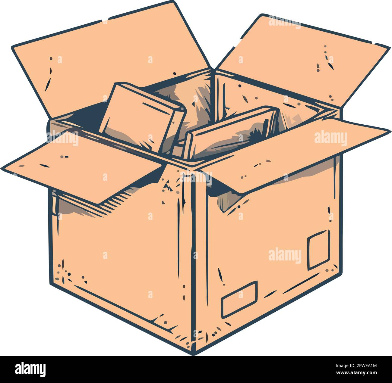Cartoon crate symbolizes shipping industry recycling efforts Stock ...