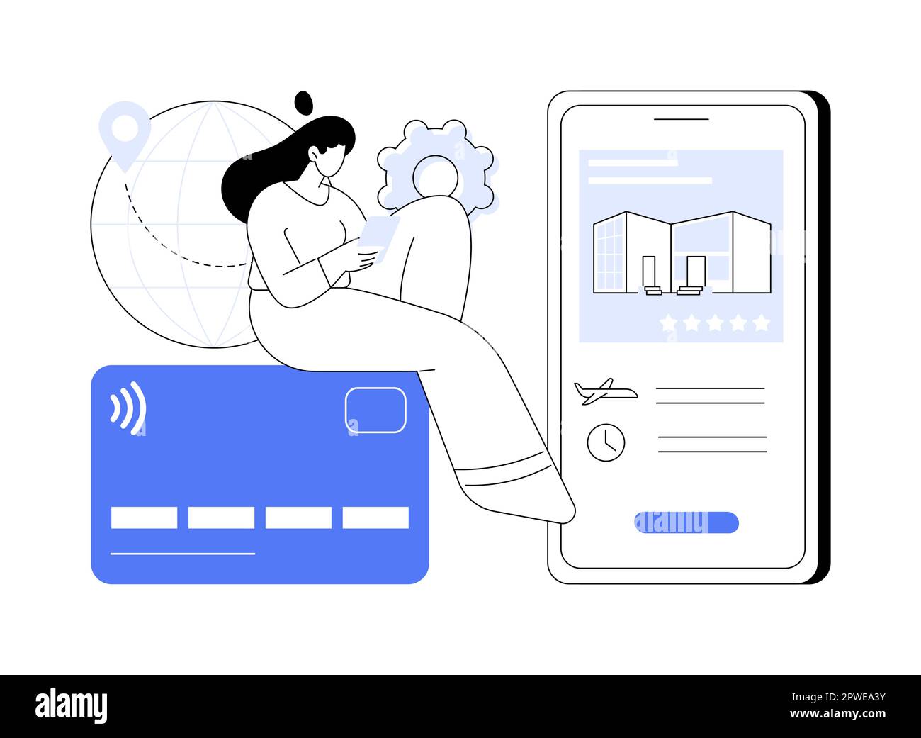 Online booking services abstract concept vector illustration Stock ...