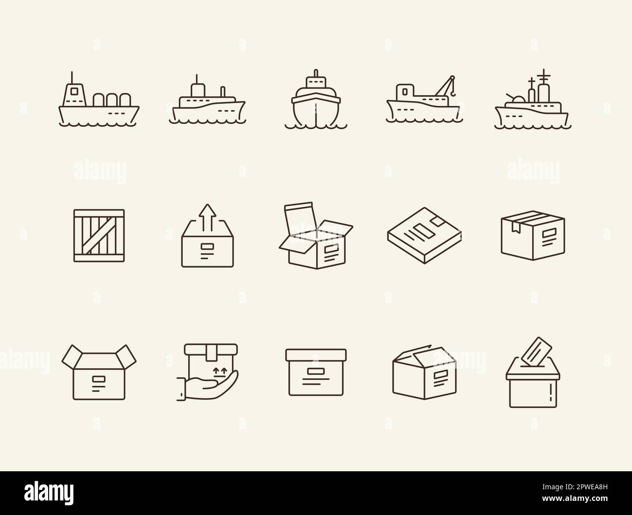 Distribution line icon set Stock Vector Image & Art - Alamy