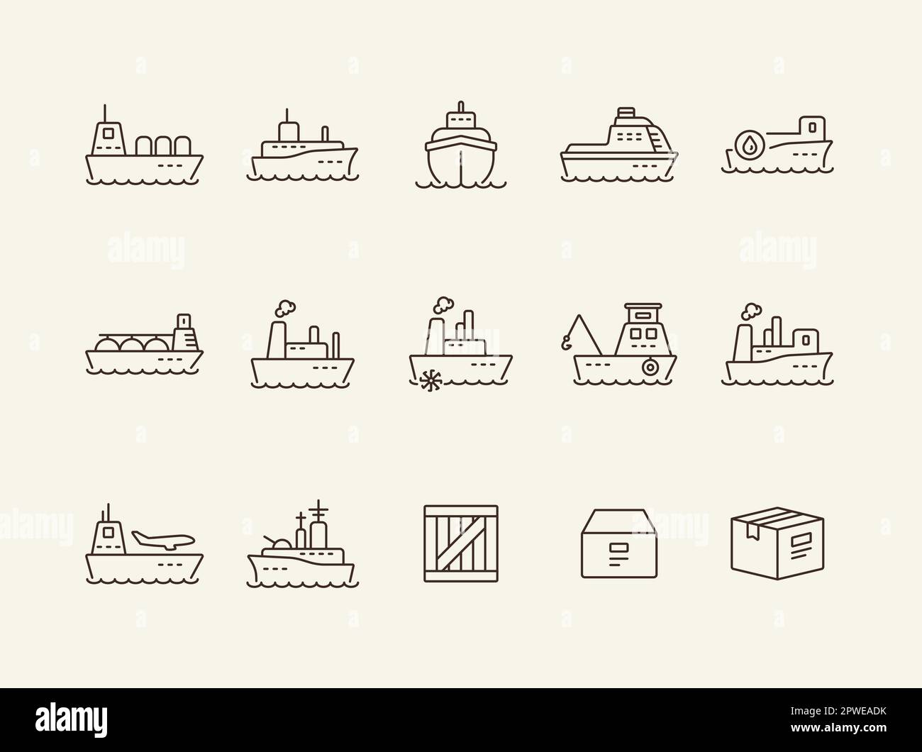 Cargo ships line icon set Stock Vector Image & Art - Alamy