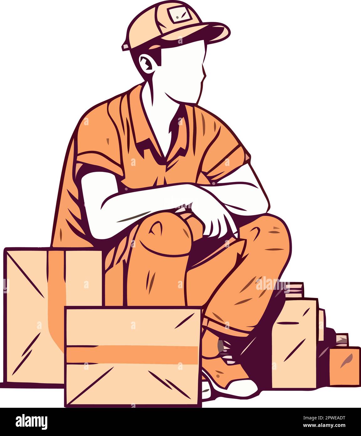 One person delivering package in uniform Stock Vector Image & Art - Alamy