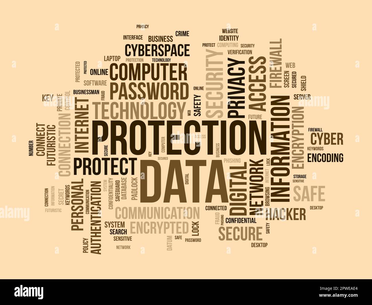 Word cloud background concept for Data protection. Digital security ...
