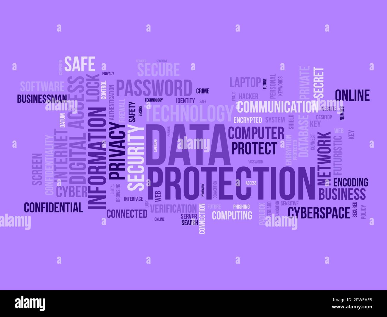 Word cloud background concept for Data protection. Digital security ...