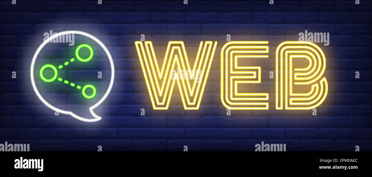 Web neon text with network sign in speech bubble Stock Vector Image ...