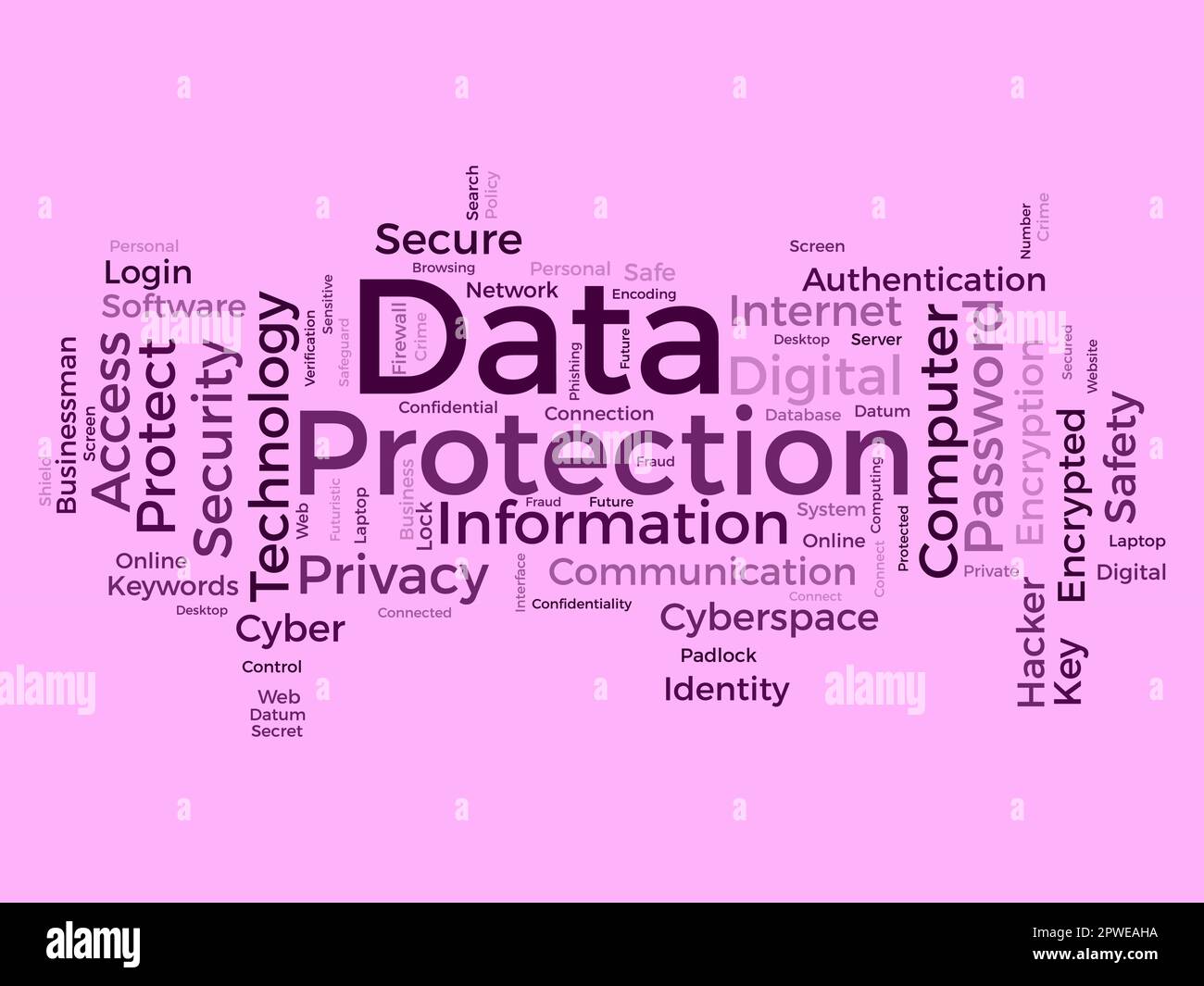 Word cloud background concept for Data protection. Digital security ...