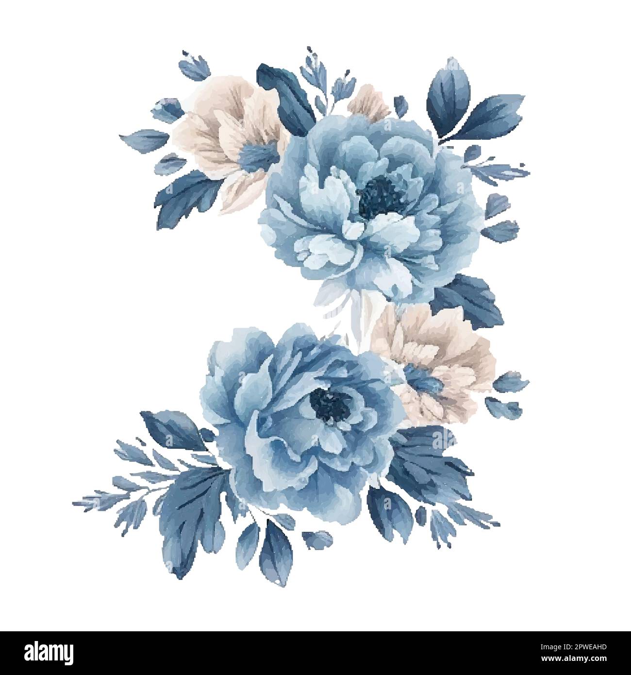 Vintage Flower Pattern Blue