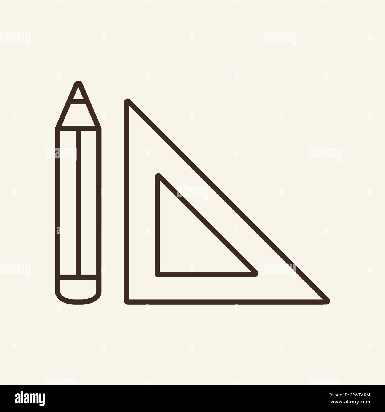 Pencil and ruler line icon Stock Vector Image & Art - Alamy
