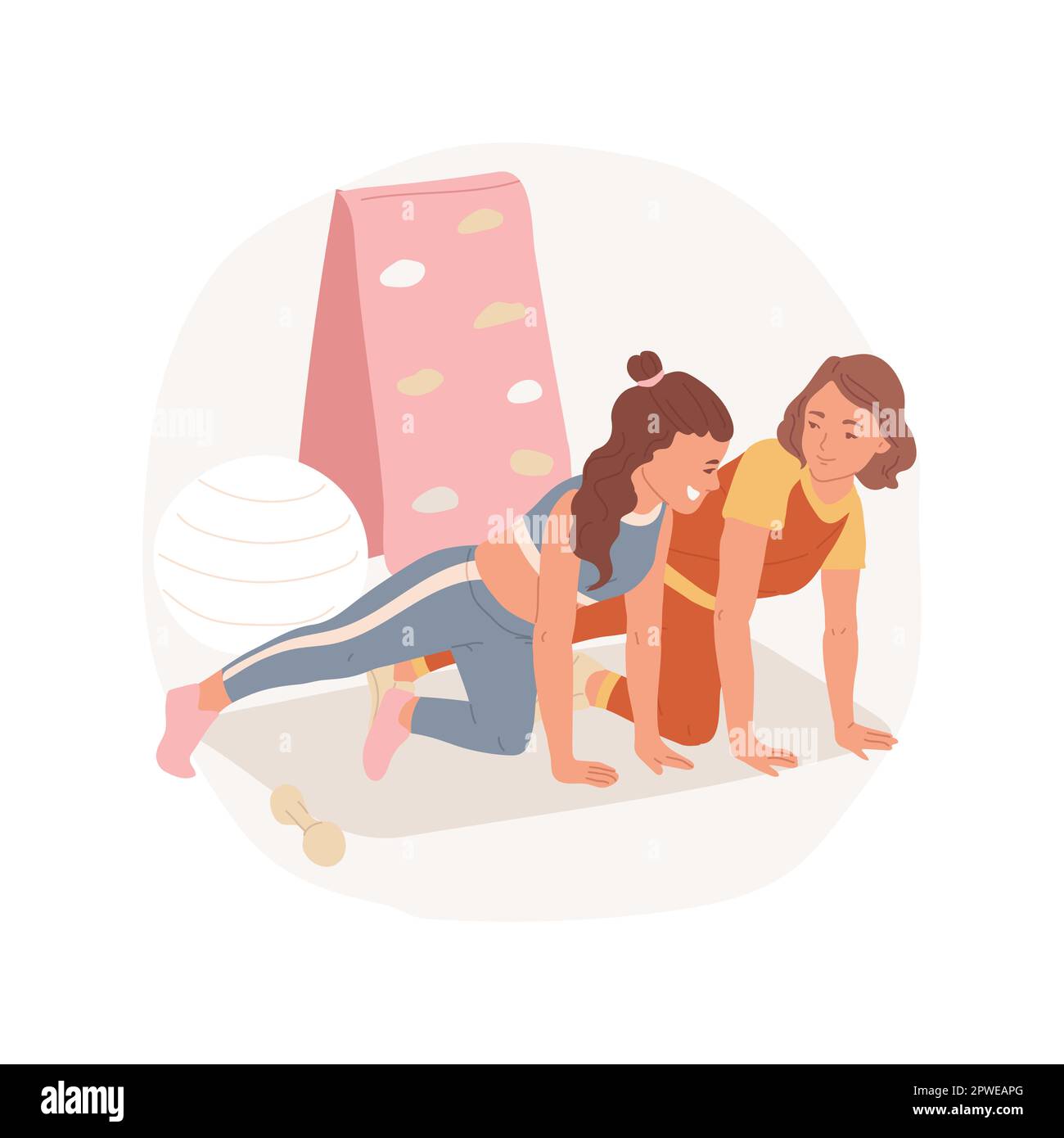 Fitness isolated cartoon vector illustration. Beautiful teenage girls ...