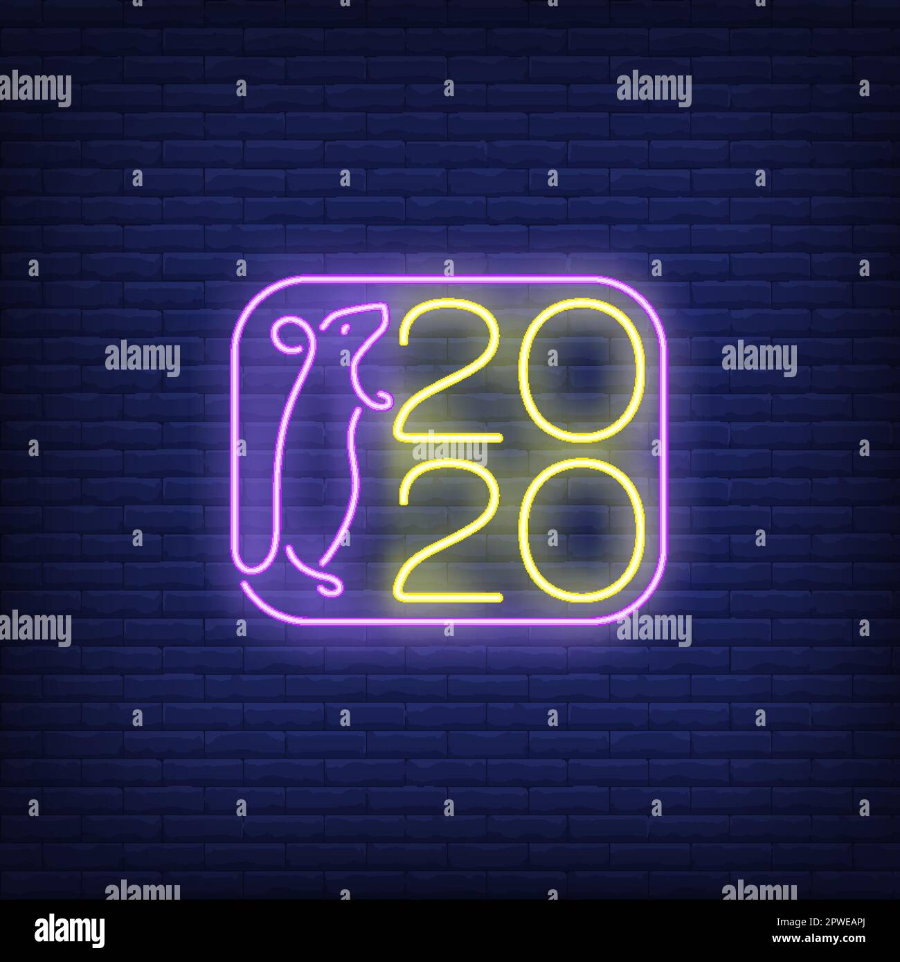 Two thousand twenty New Year neon sign Stock Vector Image & Art - Alamy