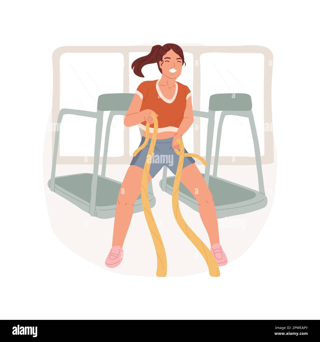 Strength training isolated cartoon vector illustration. Young teenage ...