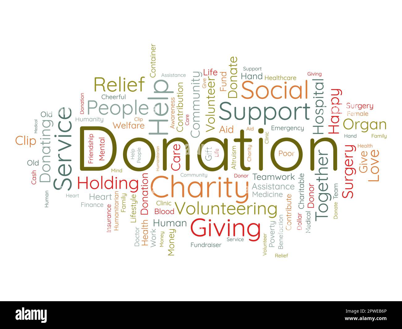 Word cloud background concept for DONATION. charity support, finance ...