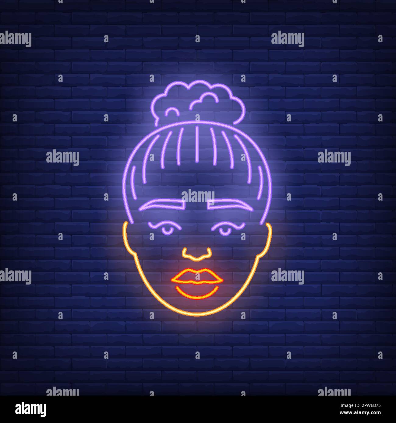 Black woman face neon sign Stock Vector Image & Art - Alamy