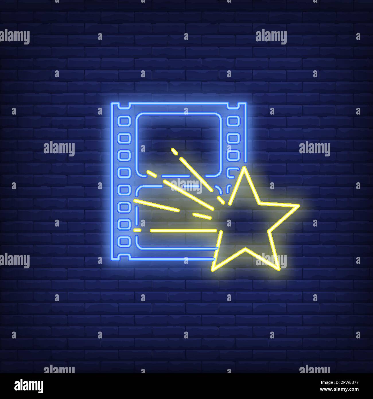 Cinema frame neon sign Stock Vector Image & Art - Alamy