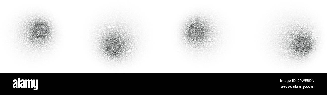 Circles with noise texture set. Stipple shadows .Grain gradient in ...