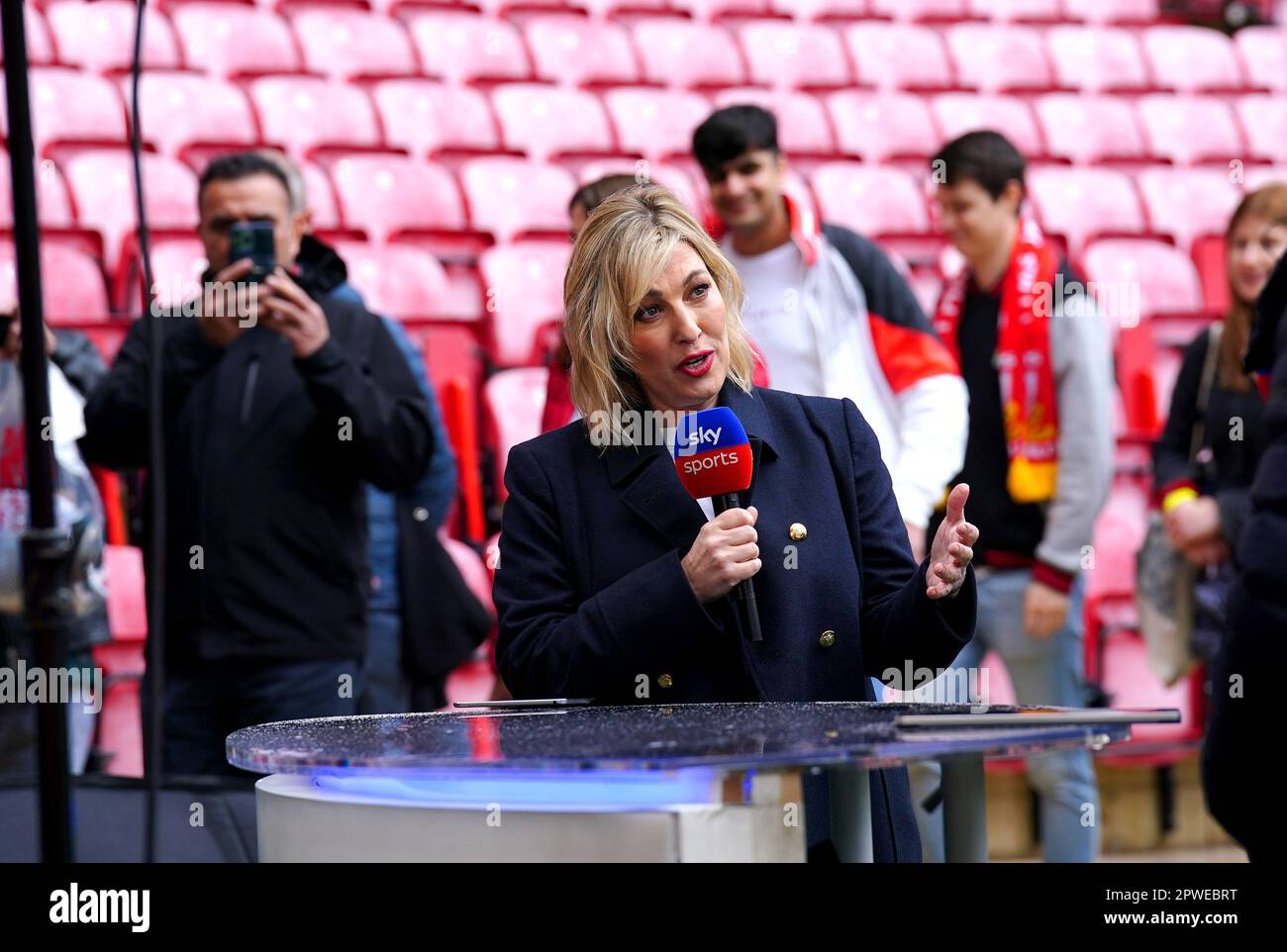 Sky Sports presenter Kelly Cates ahead of the Premier League match at ...