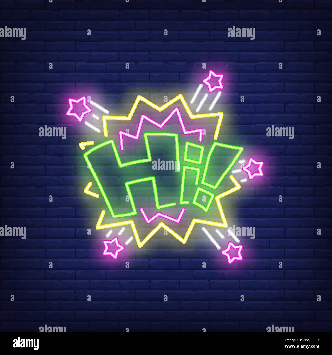 Hi lettering neon sign Stock Vector Image & Art - Alamy