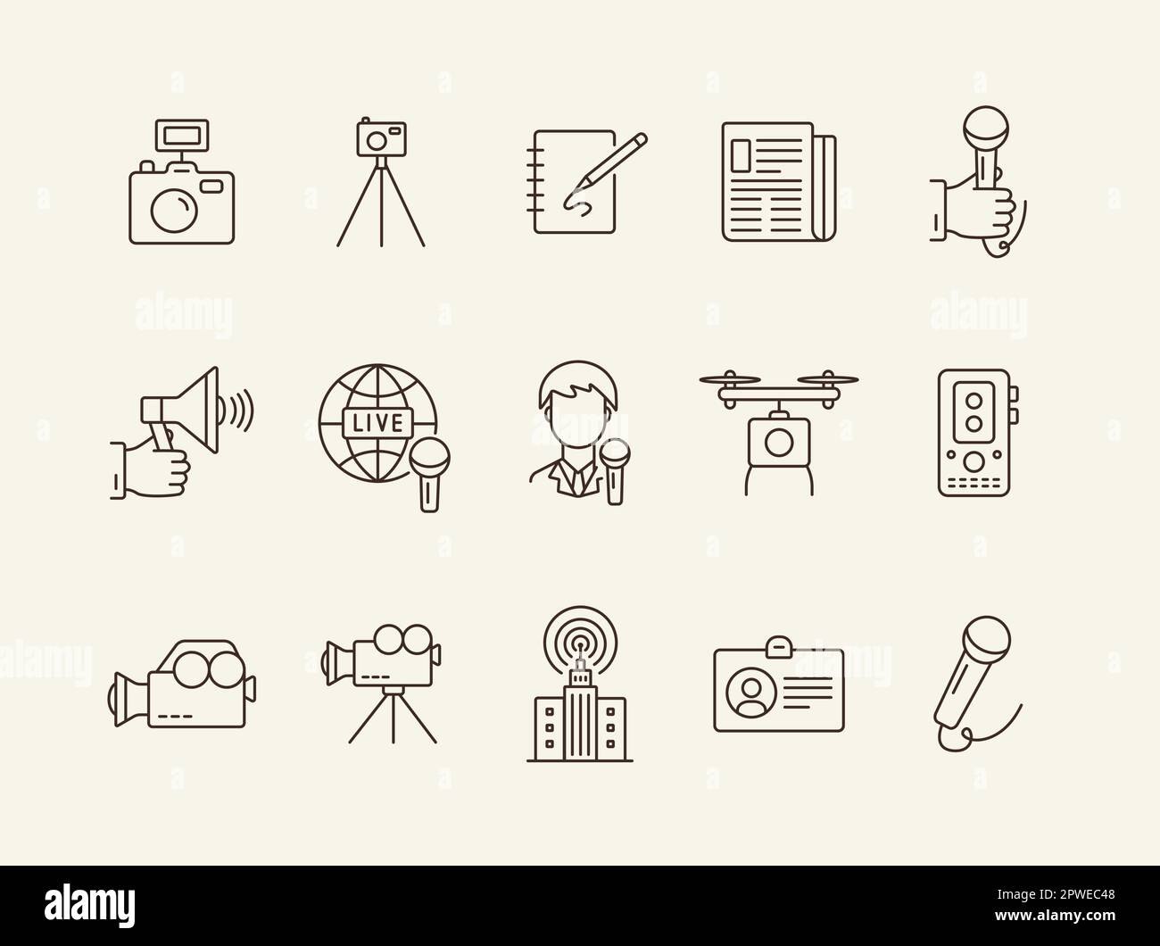 Journalism line icons collection Stock Vector Images - Alamy