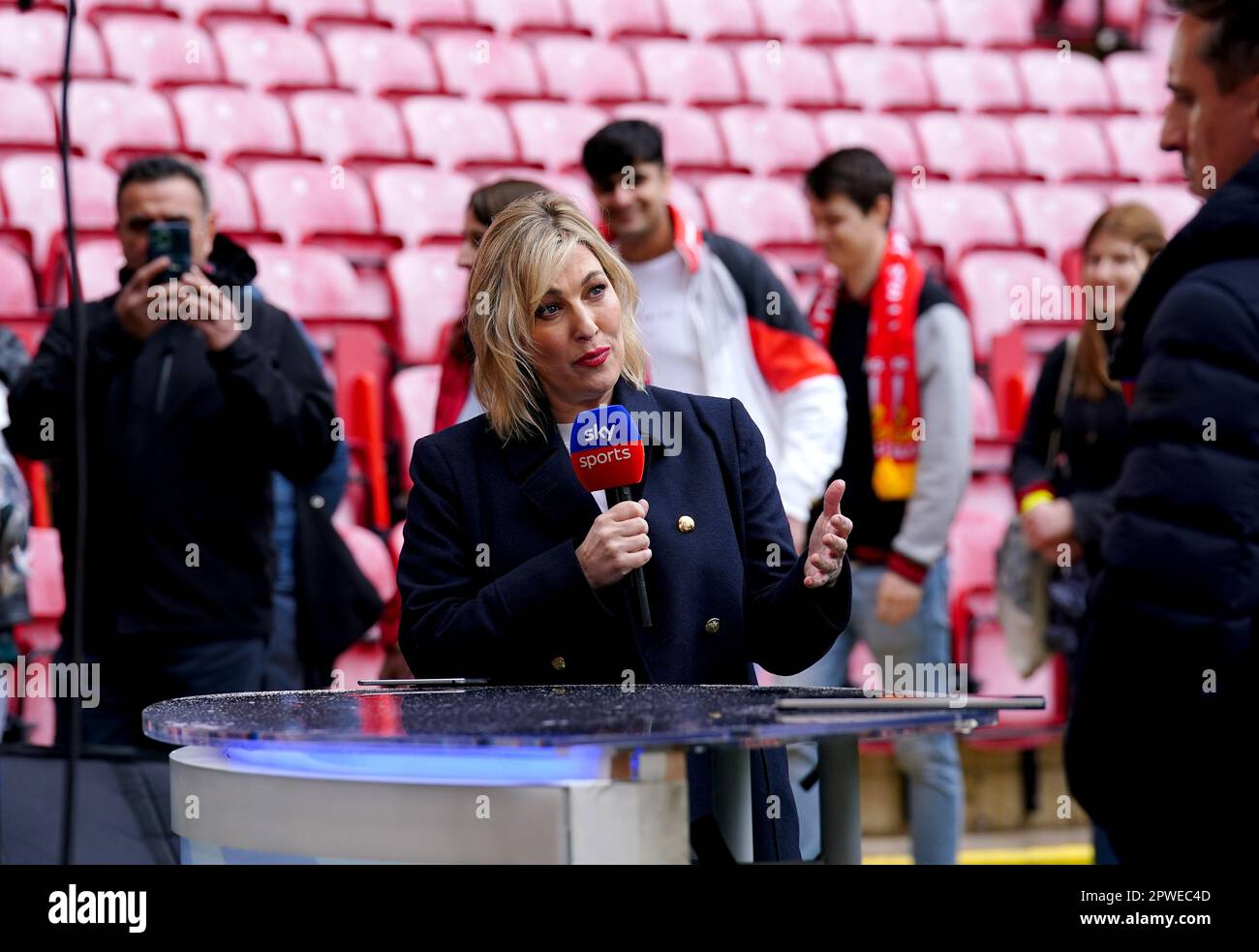 Sky Sports presenter Kelly Cates ahead of the Premier League match at ...