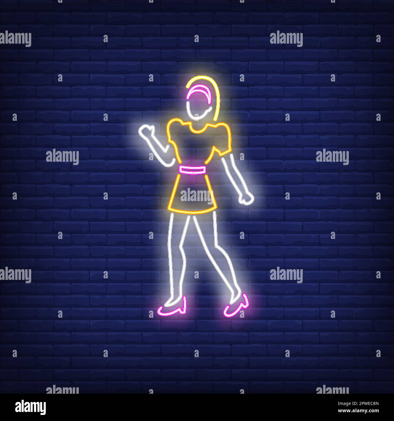 Girl dancer neon sign Stock Vector Image & Art - Alamy
