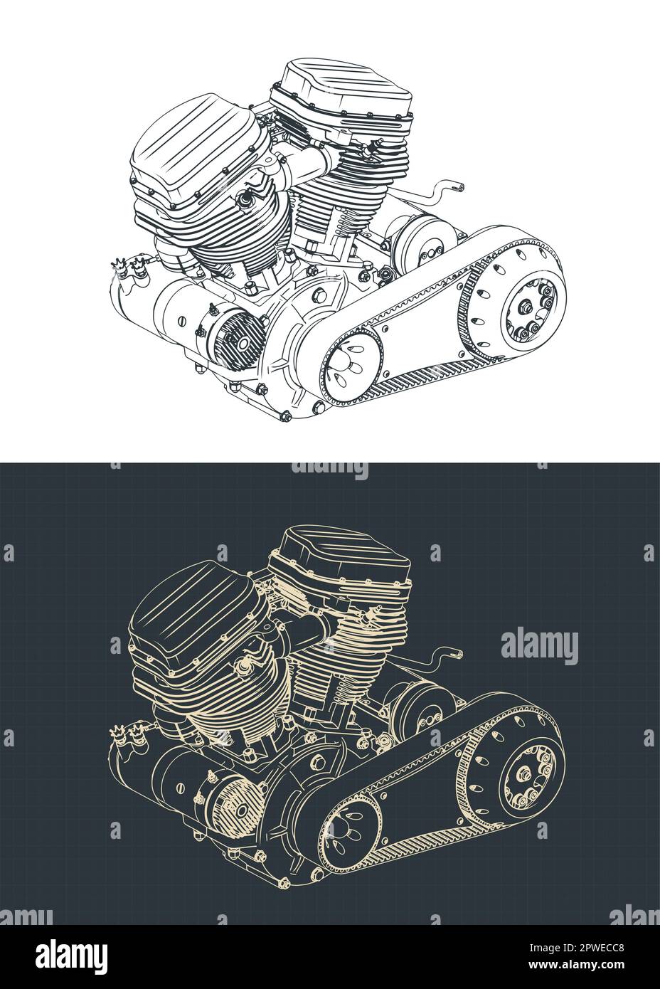 Vintage engine blueprints hi-res stock photography and images - Alamy